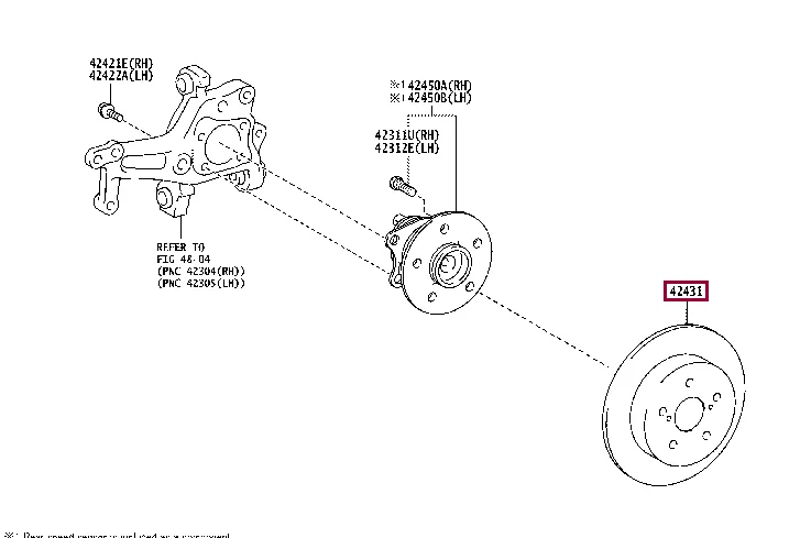 Диск тормозной задний TOYOTA 4243102071