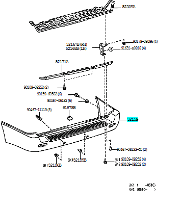 Бампер задний Land Cruiser 100 TOYOTA 5215960131 Б/У