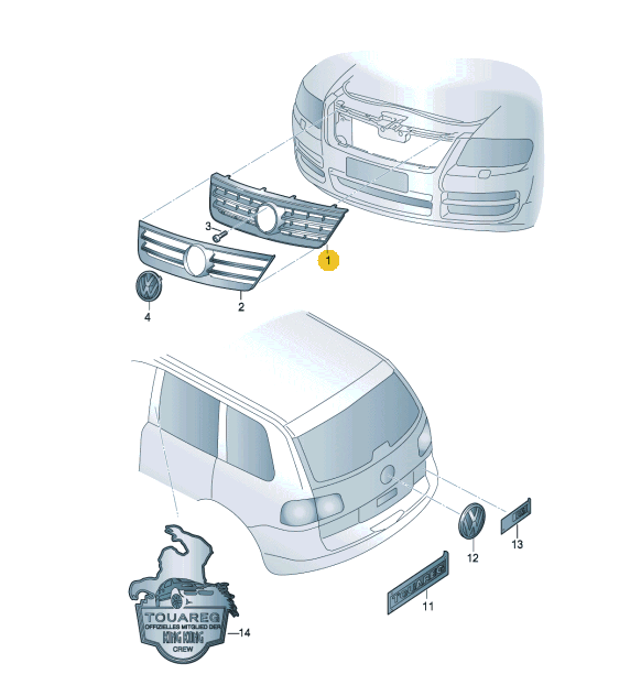 Решетка радиатора VAG 7L6853651BB41