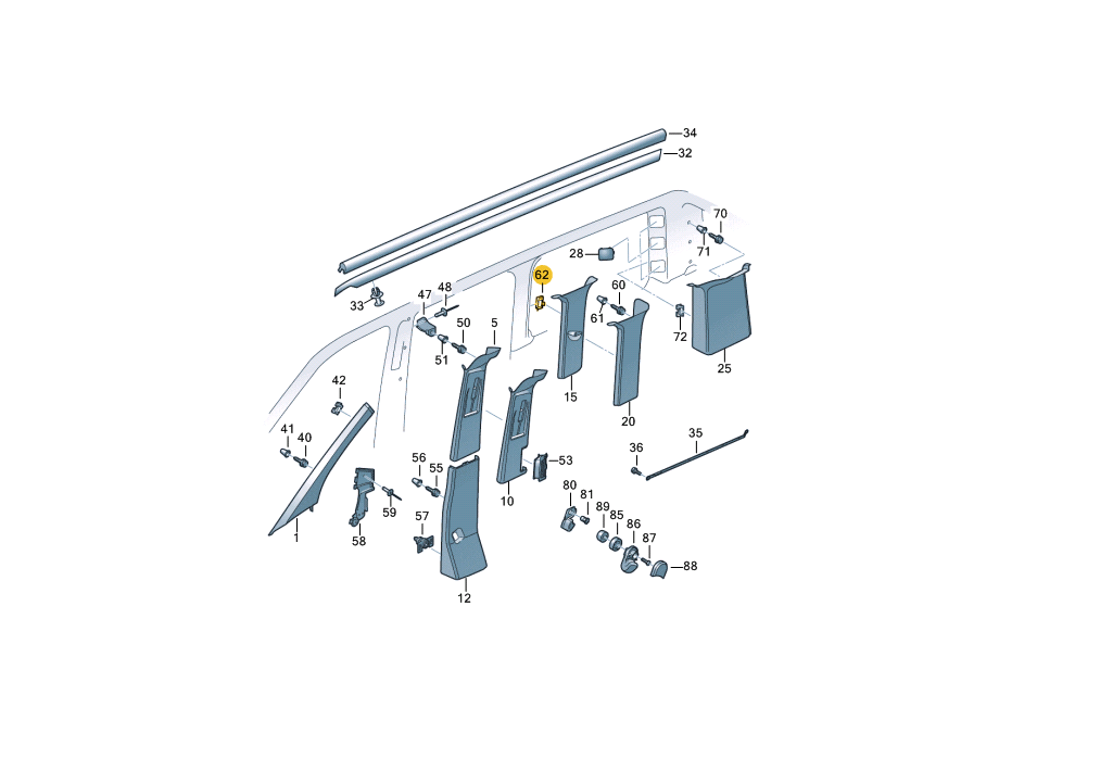 Пистон обшивки VAG 3B0880385B