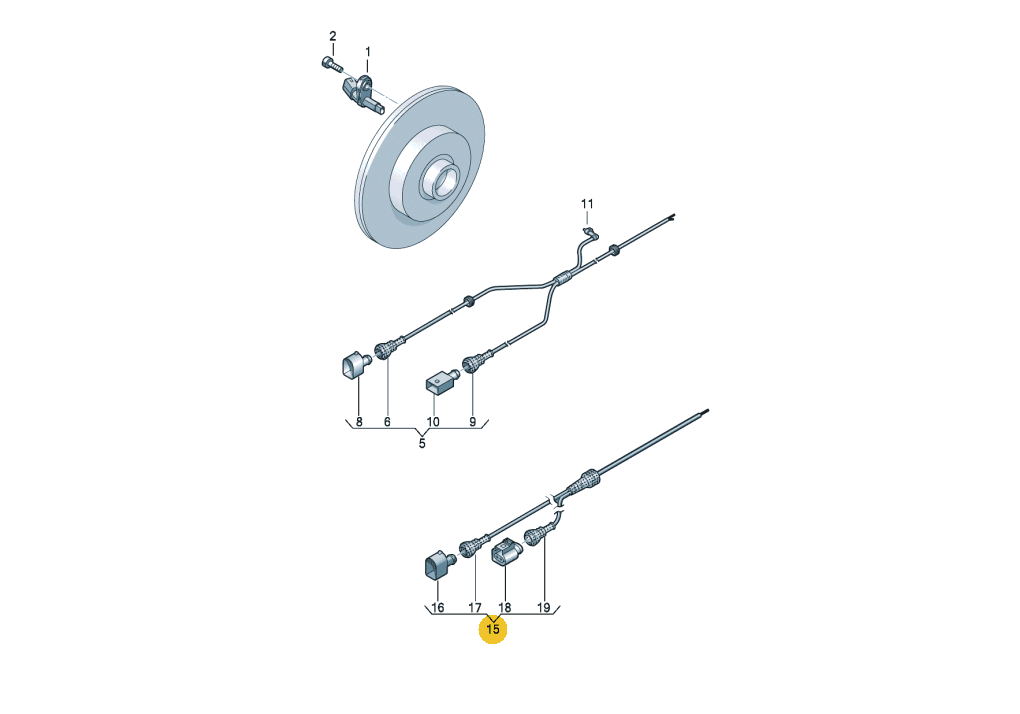 Жгут проводов L задний для АBS VAG 7E0927904
