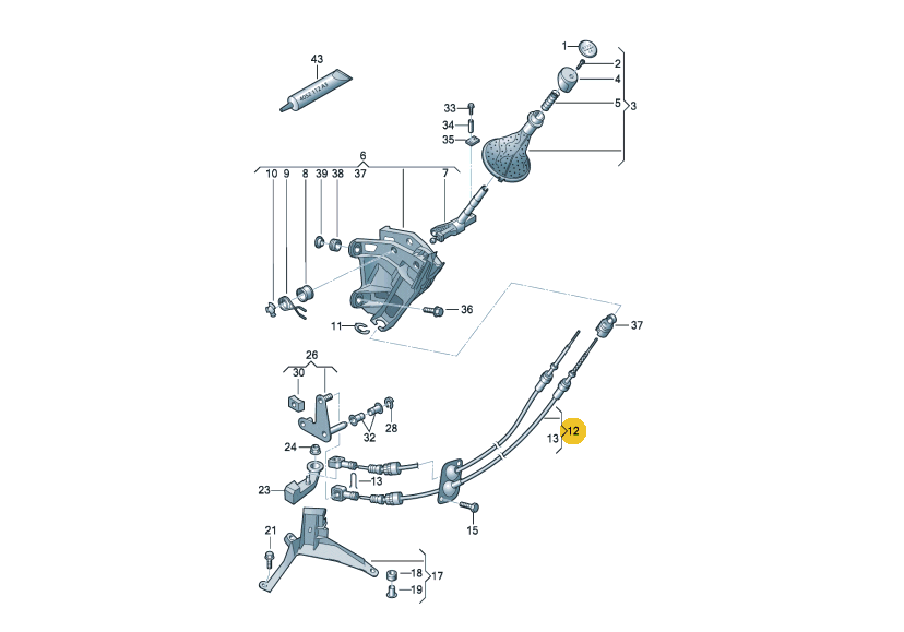 Трос КПП-6 VAG 7H1711877AK