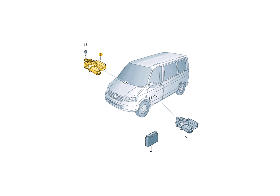Мотор стеклоподъемника правый VAG 7E0959802 Б/У